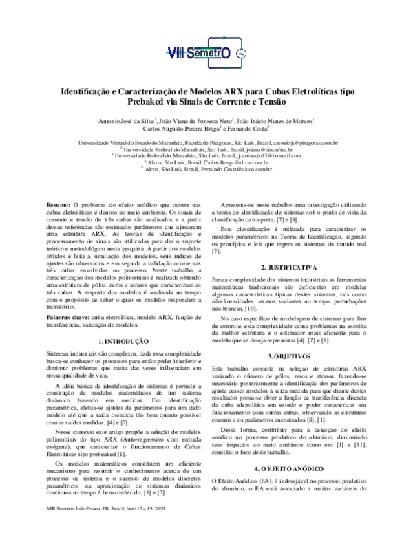 (PDF) Identificação e Caracterização de Modelos ARX para Cubas ...