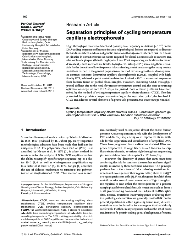 (PDF) Separation principles of cycling temperature capillary ...