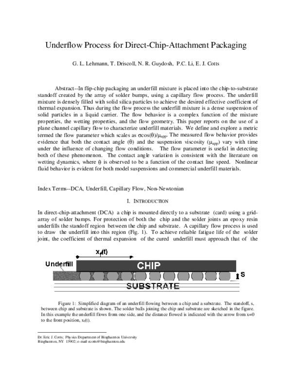 (PDF) Underflow process for direct-chip-attachment packaging