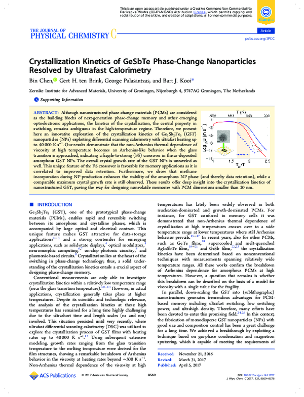 (PDF) Crystallization Kinetics of GeSbTe Phase-Change Nanoparticles ...