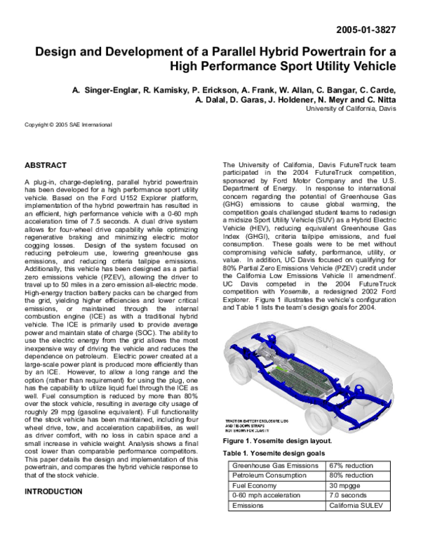 (PDF) Design and Development of a Parallel Hybrid Powertrain for a High ...