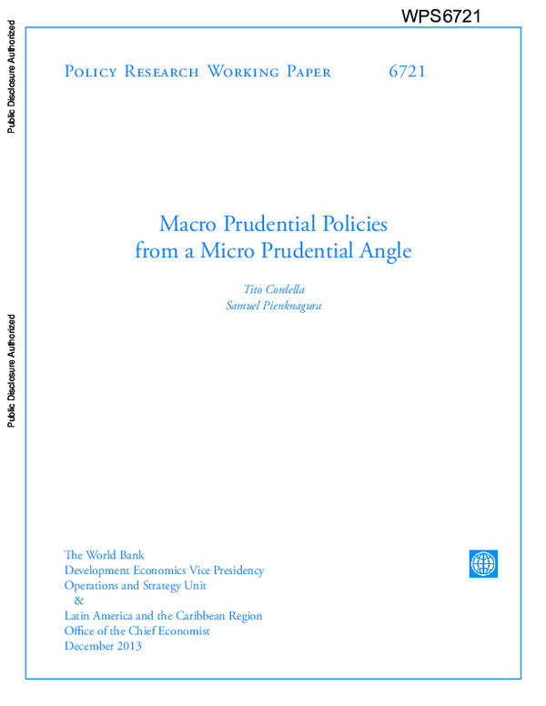 (PDF) Macro Prudential Policies from a Micro Prudential Angle