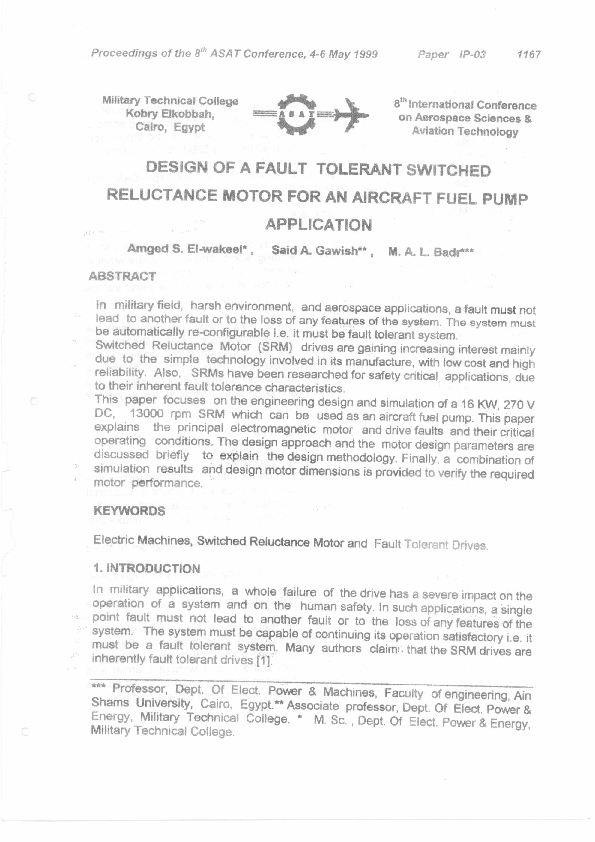 Pdf Design Of A Fault Tolerant Switched Reluctance Motor For An
