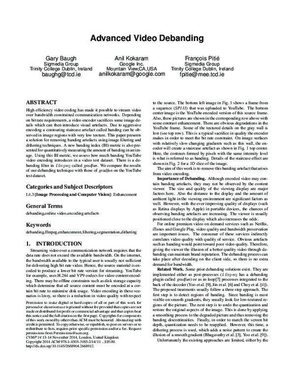 (PDF) Advanced video debanding