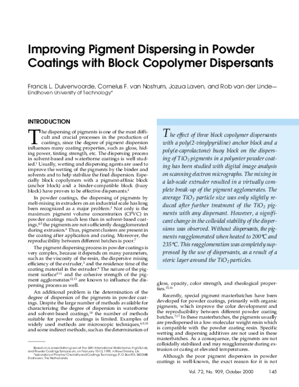 (PDF) Improving pigment dispersing in powder coatings with block ...