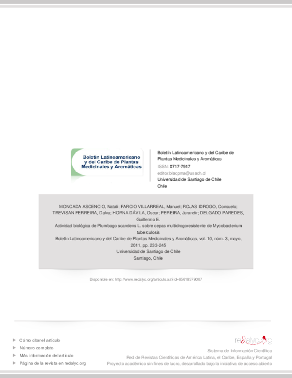 (PDF) Actividad biológica de Plumbago scandens L. sobre cepas ...