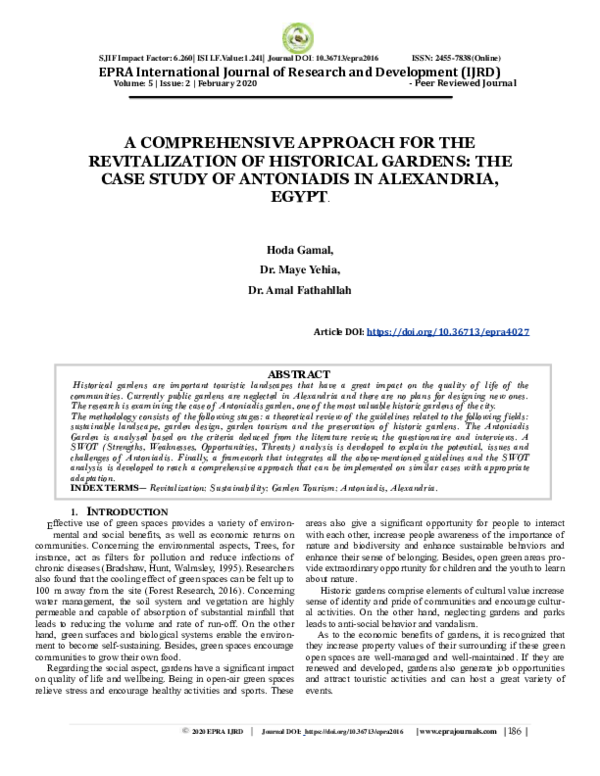 (PDF) A Comprehensive Approach for the Revitalization of Historical ...