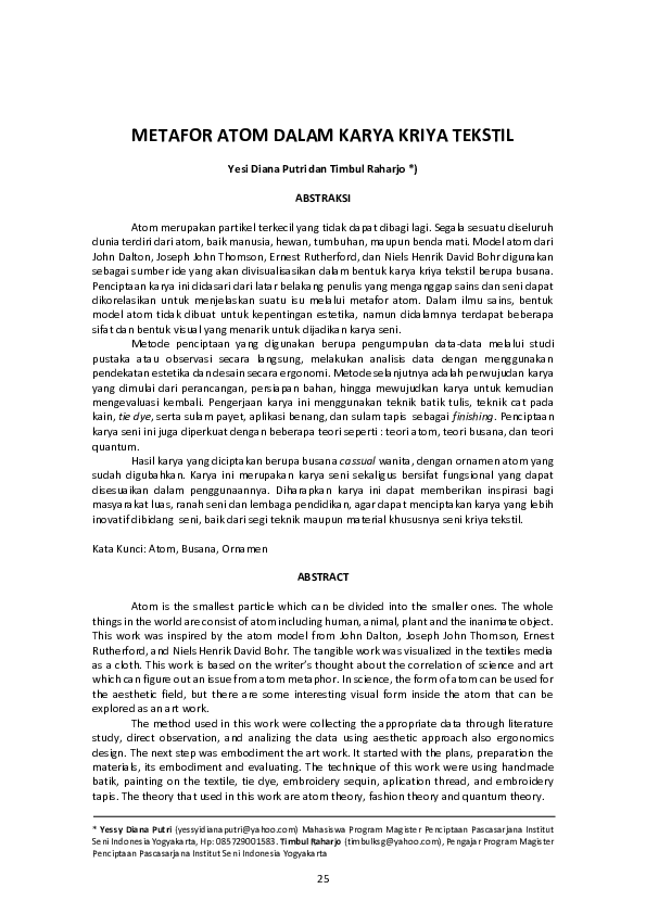 (PDF) Metafor Atom Dalam Karya Kriya Tekstil