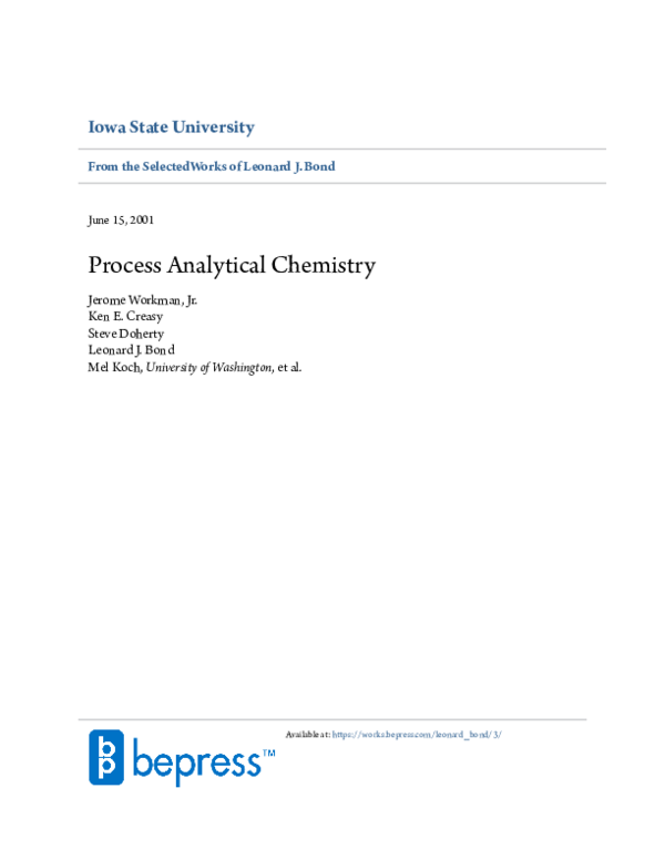 (PDF) Process Analytical Chemistry