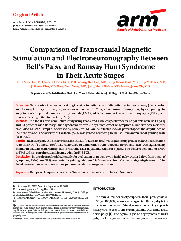 (PDF) A comparison of transcranial magnetic stimulation with ...