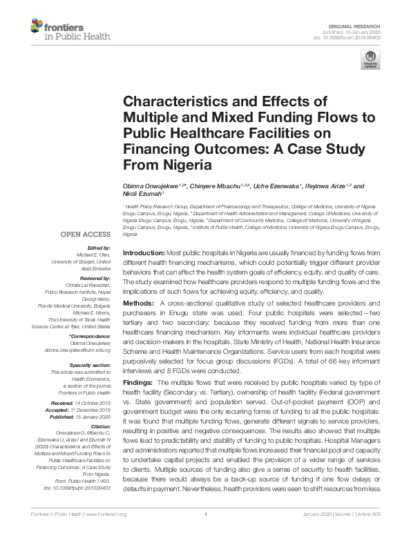 (PDF) Characteristics and Effects of Multiple and Mixed Funding Flows ...