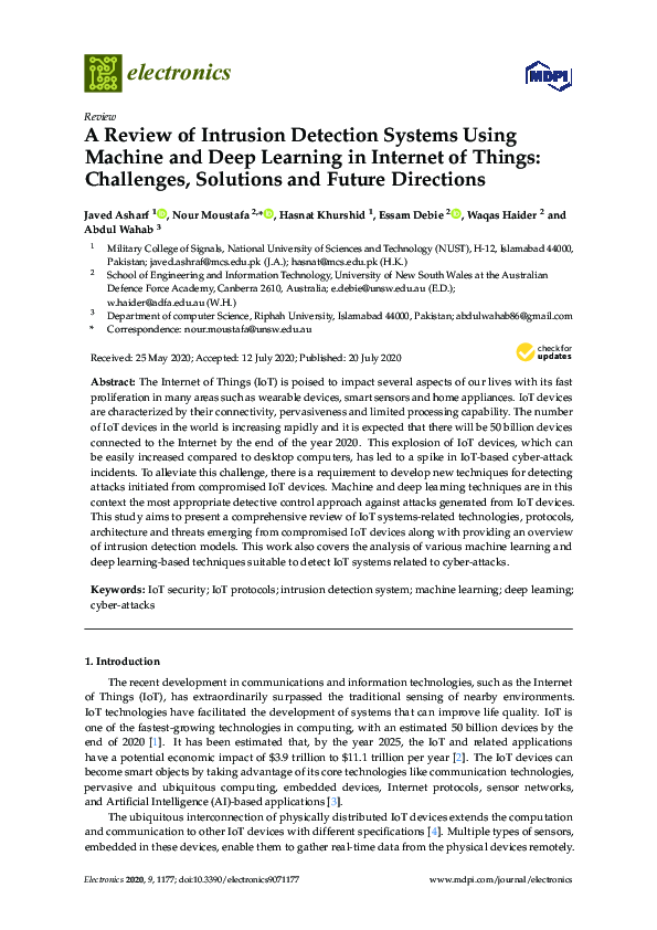 Pdf A Review Of Intrusion Detection Systems Using Machine And Deep
