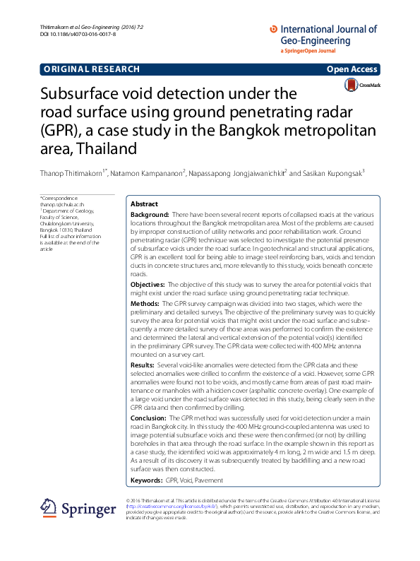(PDF) Subsurface void detection under the road surface using ground ...