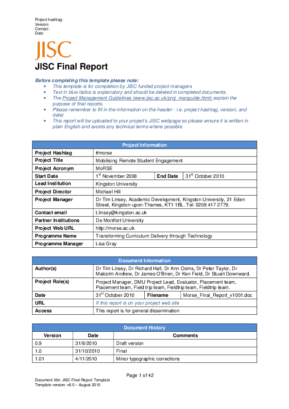 (PDF) JISC Final Report