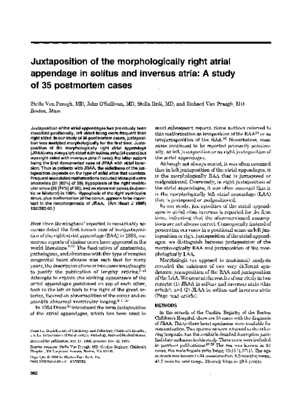 (PDF) Juxtaposition of the morphologically right atrial appendage in ...