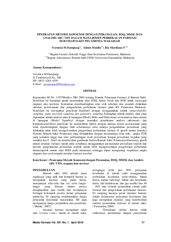 (PDF) Penerapan Metode Konsumsi Dengan Peramalan, Eoq, MMSL Dan ...