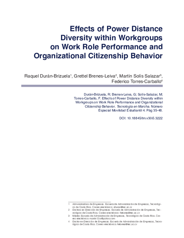 (PDF) Effects of Power Distance Diversity within Workgroups on Work ...