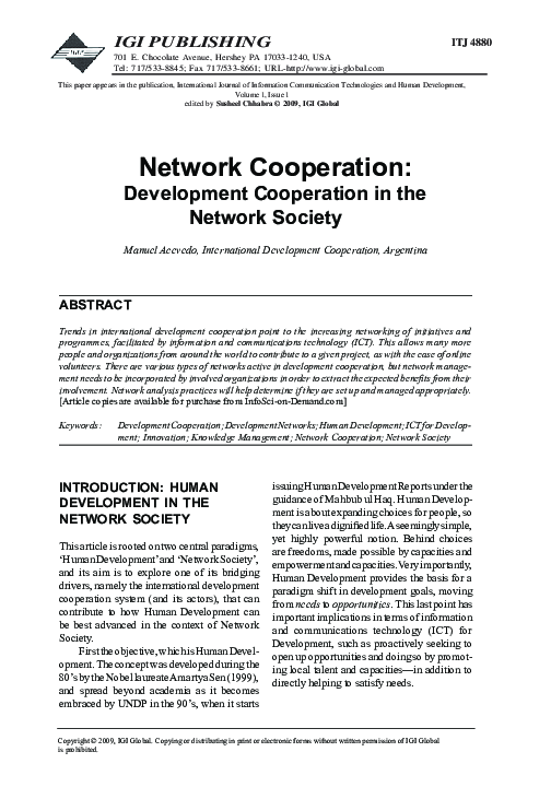 (PDF) Network Cooperation