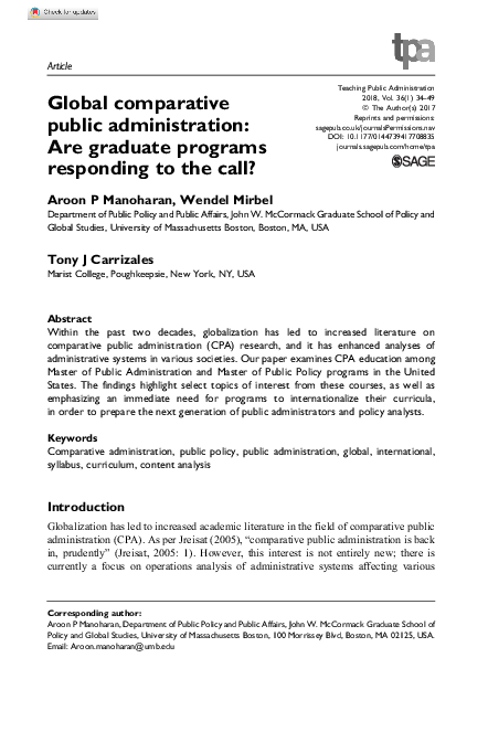 (PDF) Global comparative public administration
