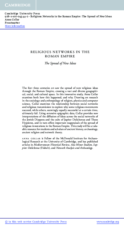 (PDF) Religious Networks in the Roman Empire