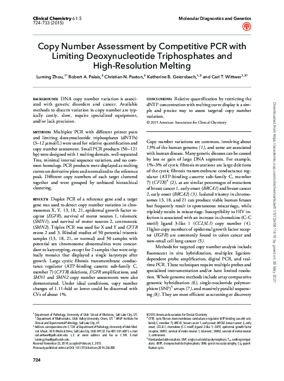 (PDF) Copy Number Assessment by Competitive PCR with Limiting ...