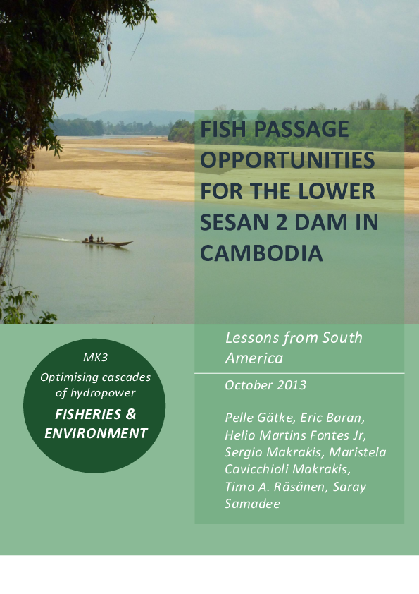 (PDF) Fish Passage Opportunities for the Lower Sesan 2 Dam in Cambodia ...