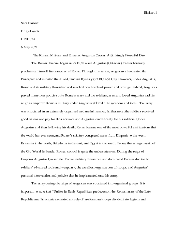 (PDF) The Roman Military and Emperor Augustus Caesar: A Strikingly ...