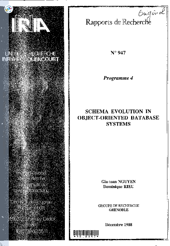 (PDF) Schema evolution in object-oriented database systems