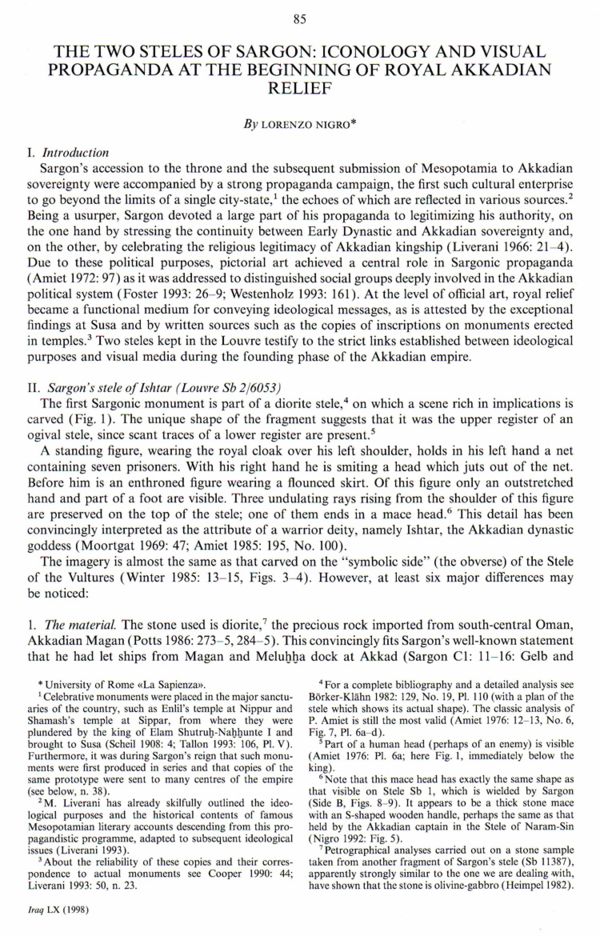 (PDF) The Two Steles of Sargon: Iconology and Visual Propaganda at the ...