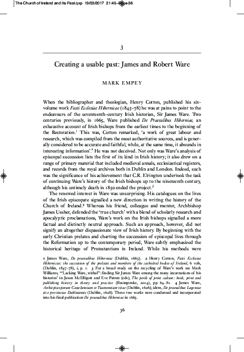 (PDF) Creating a usable past: James and Robert Ware