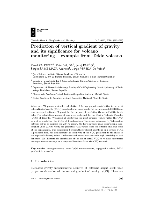 (PDF) Prediction of vertical gradient of gravity and its significance ...