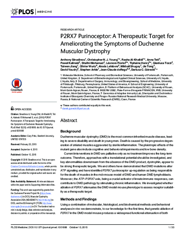 (PDF) P2RX7 Purinoceptor: A Therapeutic Target for Ameliorating the ...