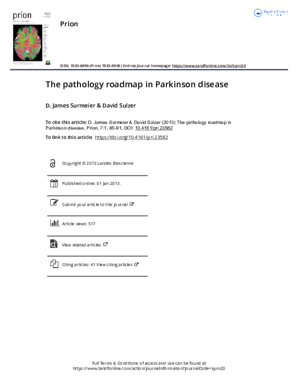 (PDF) The pathology roadmap in Parkinson disease