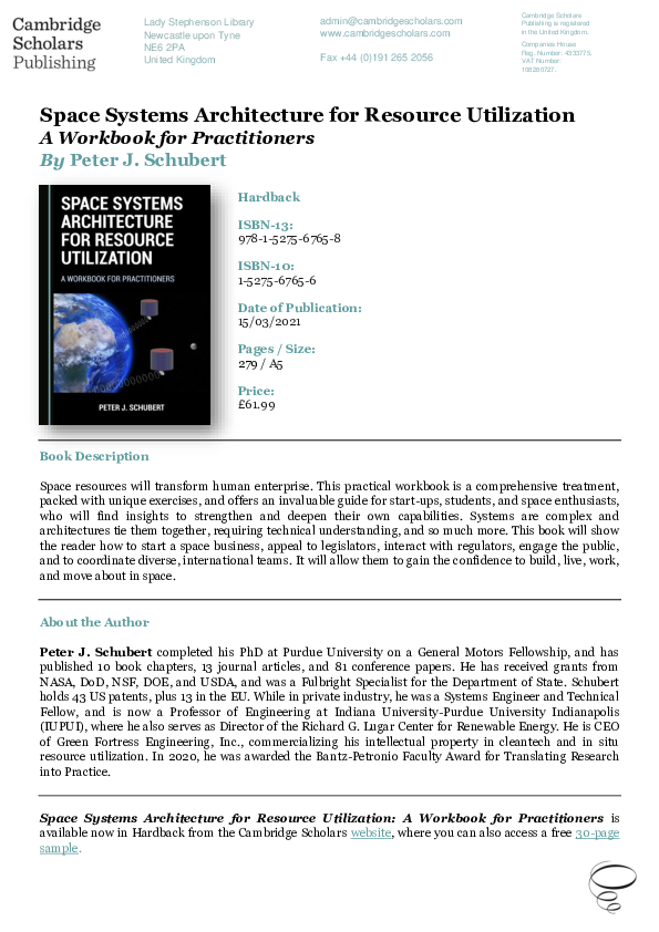 (PDF) Space Systems Architecture for Resource Utilization