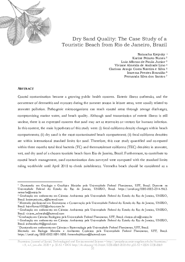 (PDF) Dry Sand Quality: The Case Study of a Touristic Beach from Rio de ...