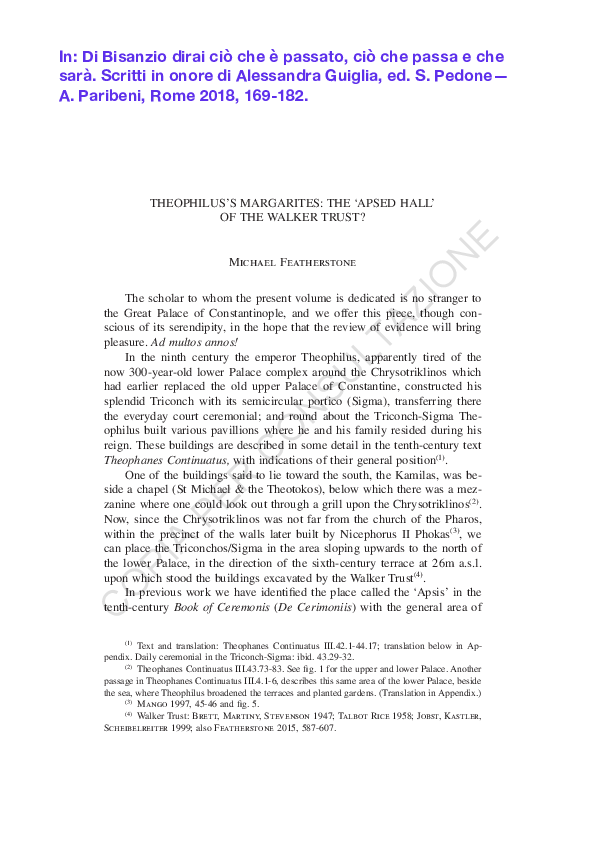 (PDF) Theophilus's Margarites: the 'Apsed Hall' of the Walker Trust?