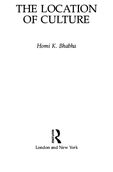 (PDF) [Homi K. Bhabha] The location of culture(BookFi)