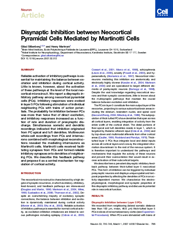 (PDF) Disynaptic Inhibition between Neocortical Pyramidal Cells ...