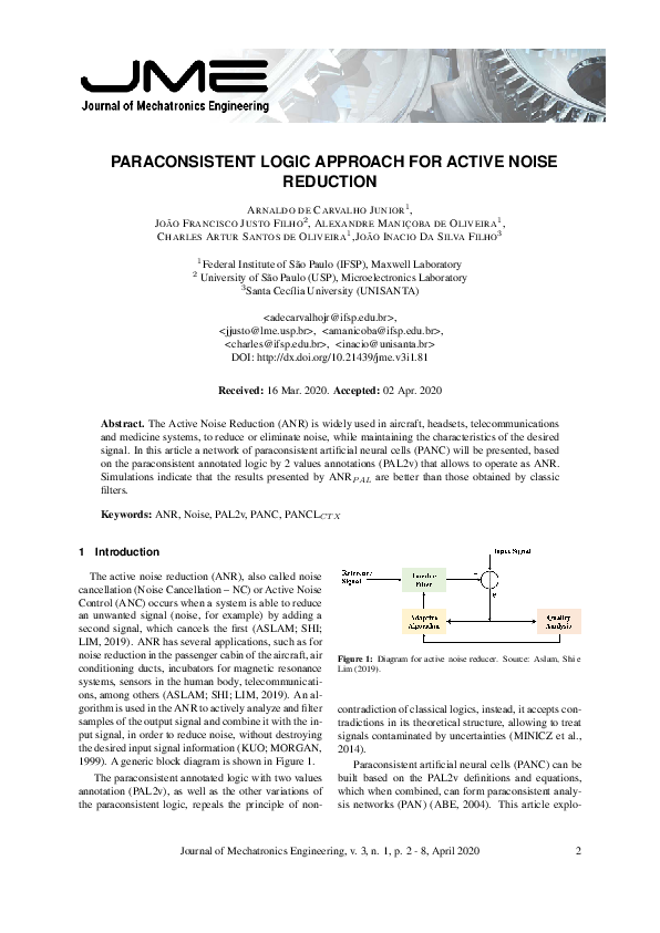 (PDF) Paraconsistent logic approach for active noise reduction
