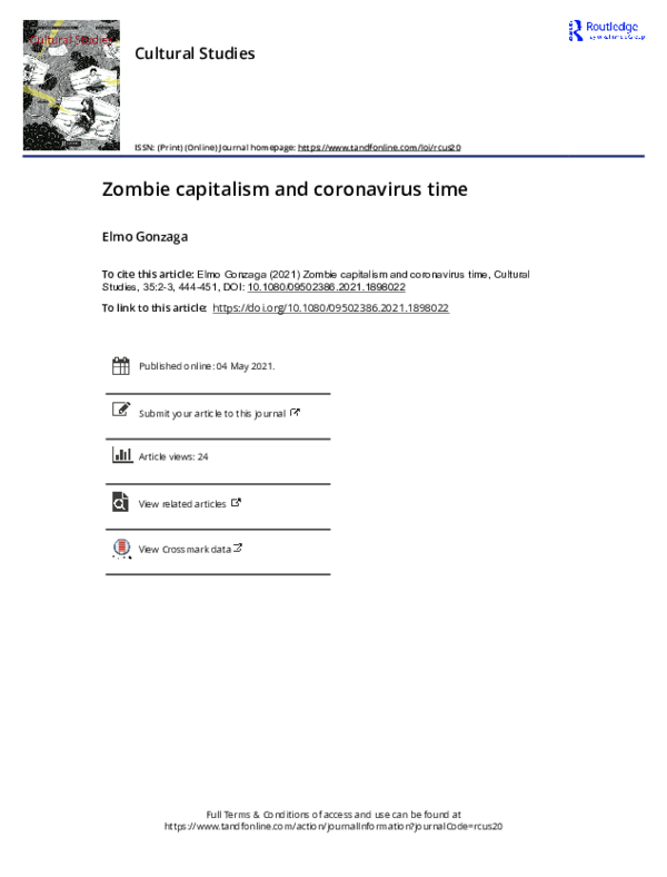 (PDF) Zombie Capitalism and Coronavirus Time