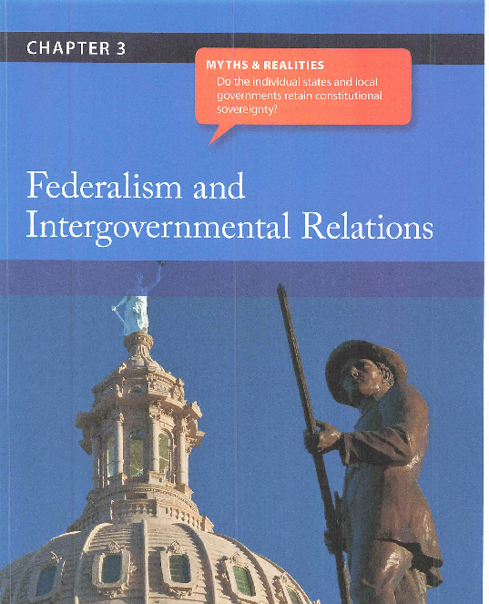 (PDF) Chapter 3: Federalism and Intergovernmental Relations