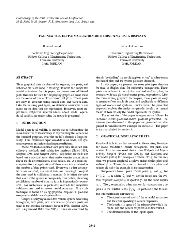 (PDF) Two New Subjective Validation Methods Using Data Displays