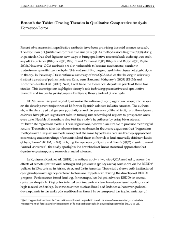 (PDF) Truth Tables and Qualitative Comparative Analysis (QCA) Methods ...