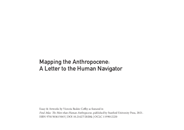 (PDF) Mapping the Anthropocene: A Letter to the Human Navigator