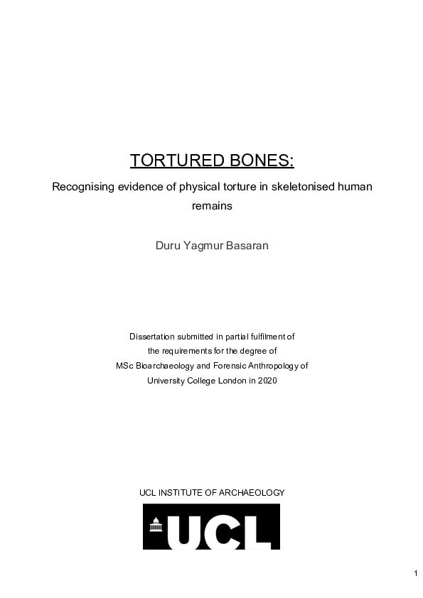 (PDF) Tortured Bones-Recognising evidence of physical torture in ...