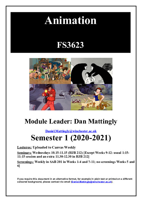 (DOC) Animation Module Handbook 2020