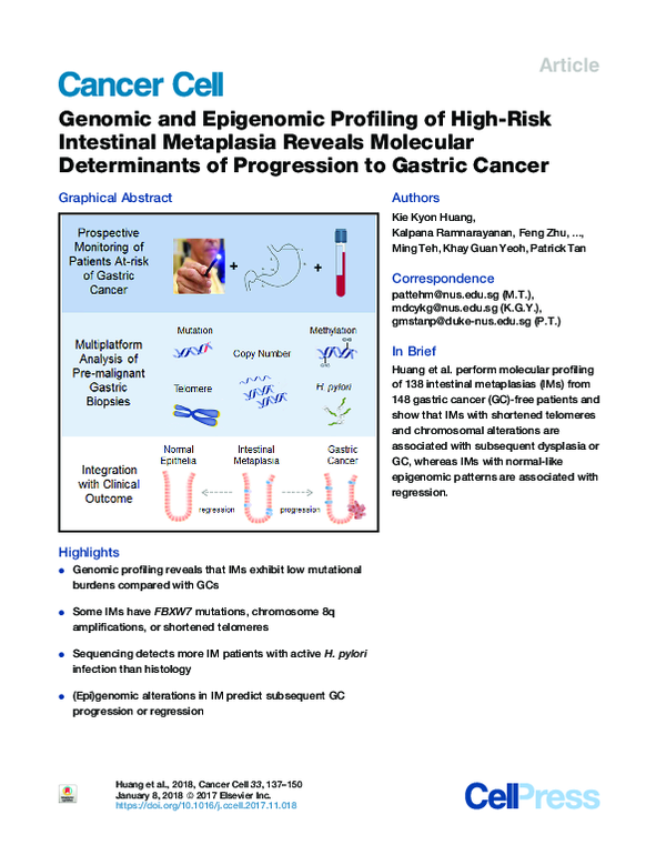 (PDF) Genomic and Epigenomic Profiling of High-Risk Intestinal ...
