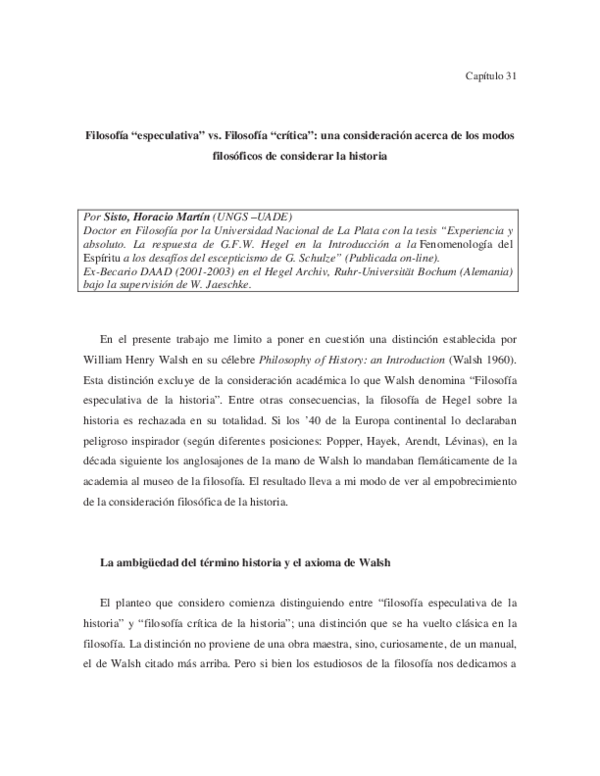 (PDF) Filosofía “especulativa” vs. Filosofía “crítica”: una consideración acerca de los modos ...