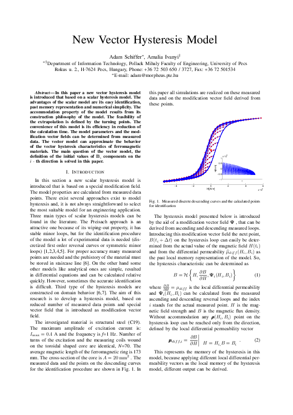 (PDF) New Vector Hysteresis Model