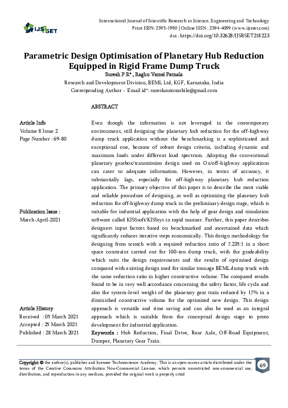 (PDF) Parametric Design Optimisation of Planetary Hub Reduction ...